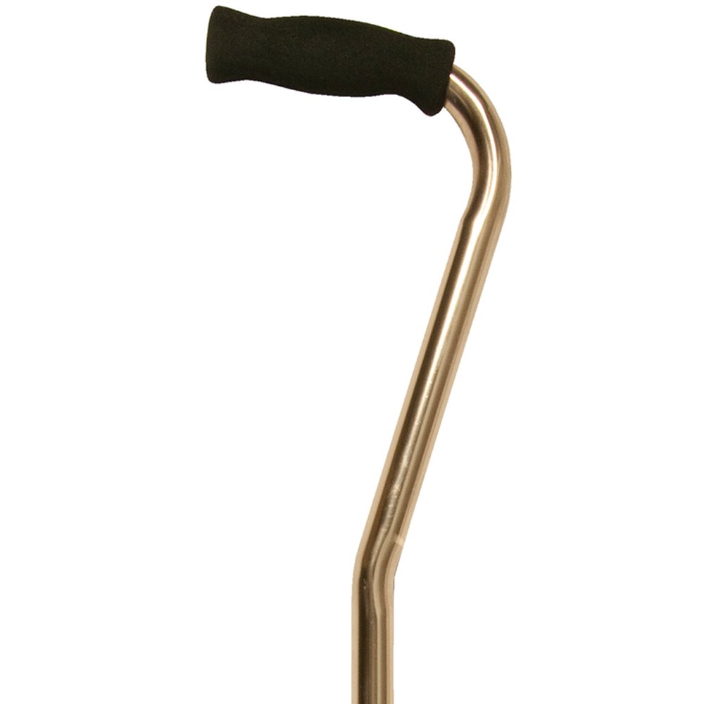 PCP Adjustable Aluminum Cane, Offset Handle, Made in USA, Bronze, Foam ...