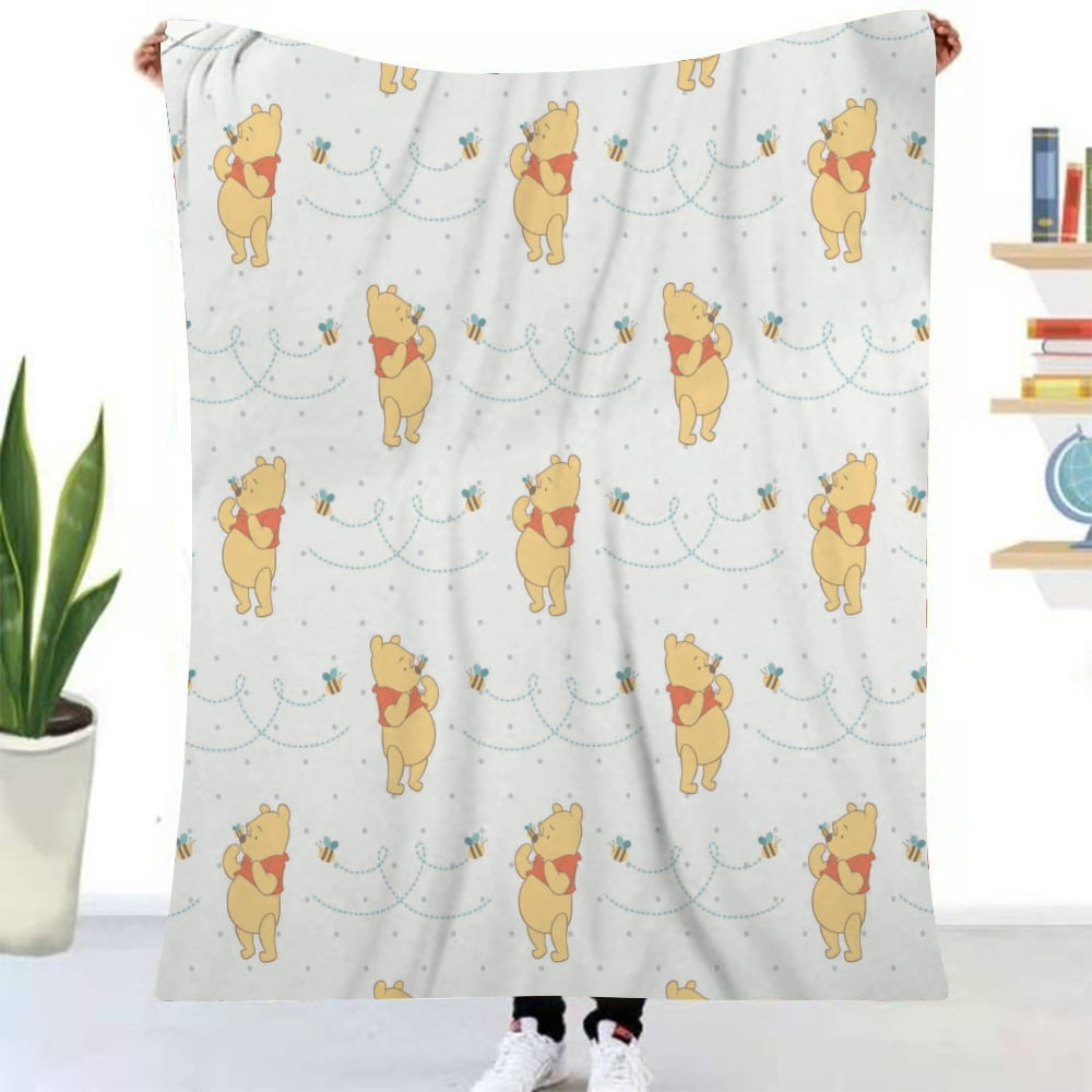 Winnie the Pooh Flannel Throw Blankets Colorful Bed Cover Lightweight ...