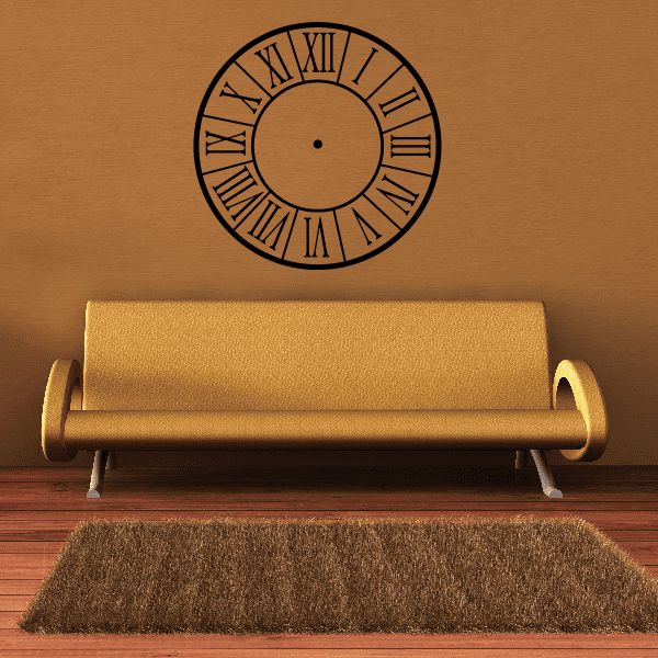 Roman Numerals Clock Face Wall Decal - 36 Inches - Walmart.com