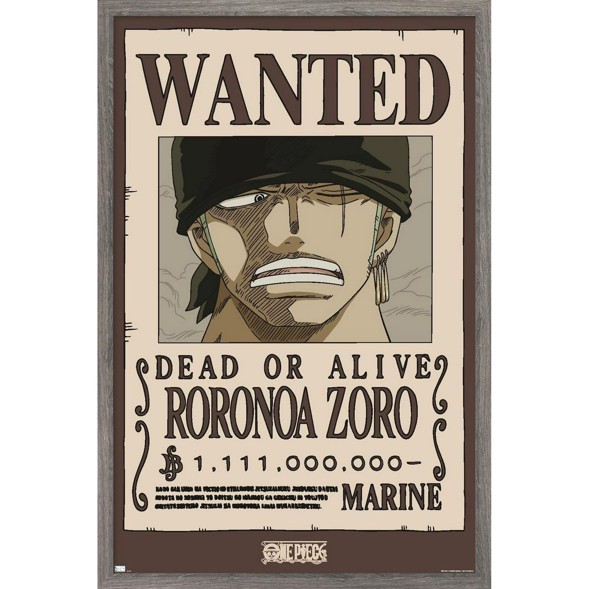 Click here for Trends International One Piece - Roronoa Zoro Want... prices