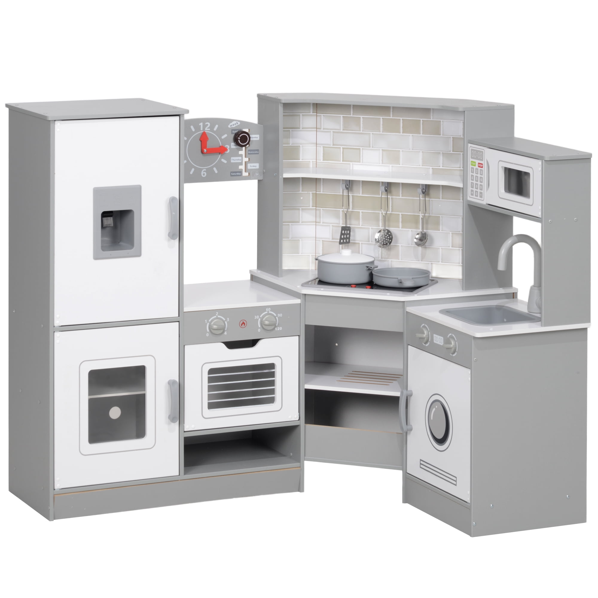 Click here for Qaba Corner Play Kitchen  Kids Kitchen Playset W/... prices