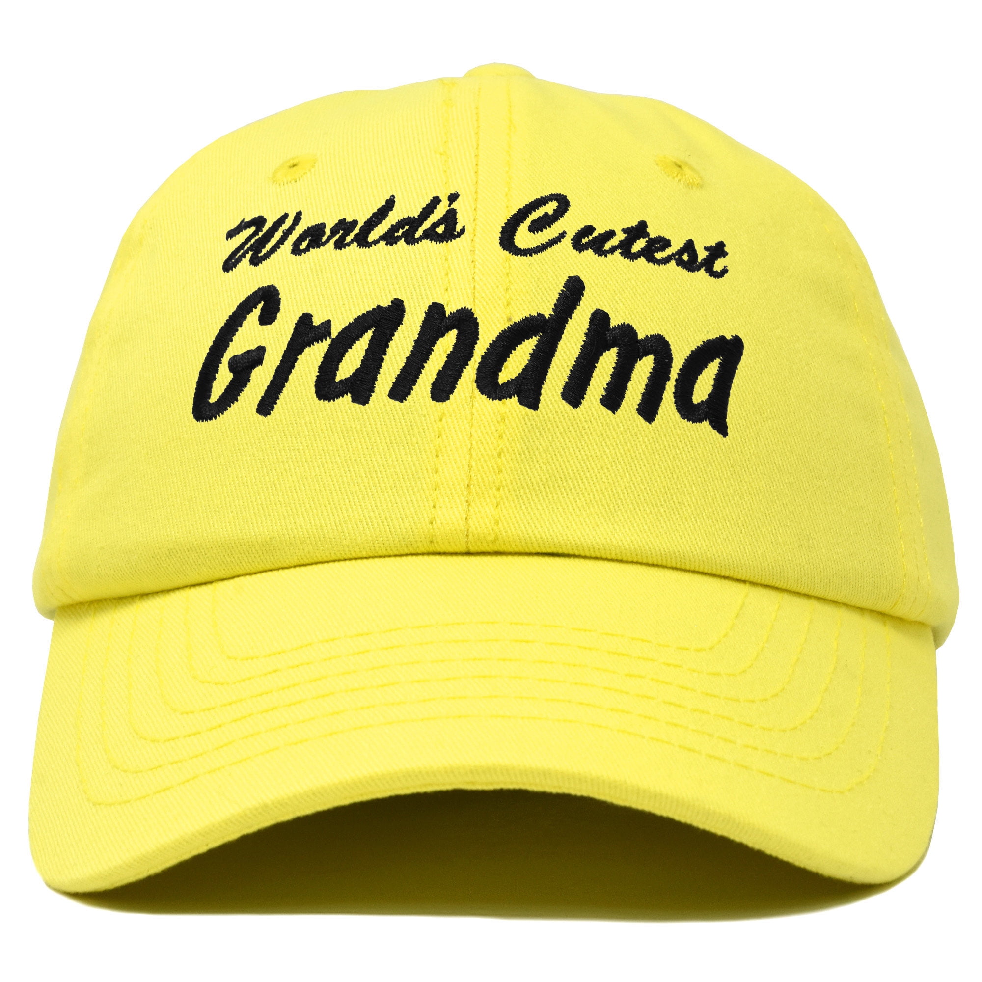 DALIX Worlds Cutest Grandma Hat Gift Embroidered Cotton Cap in Yellow ...