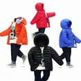 HILEELANG Kids Boy Girl Winter Hooded Puffer Jackets Coats Light Weight Padded Outerwear Black ...