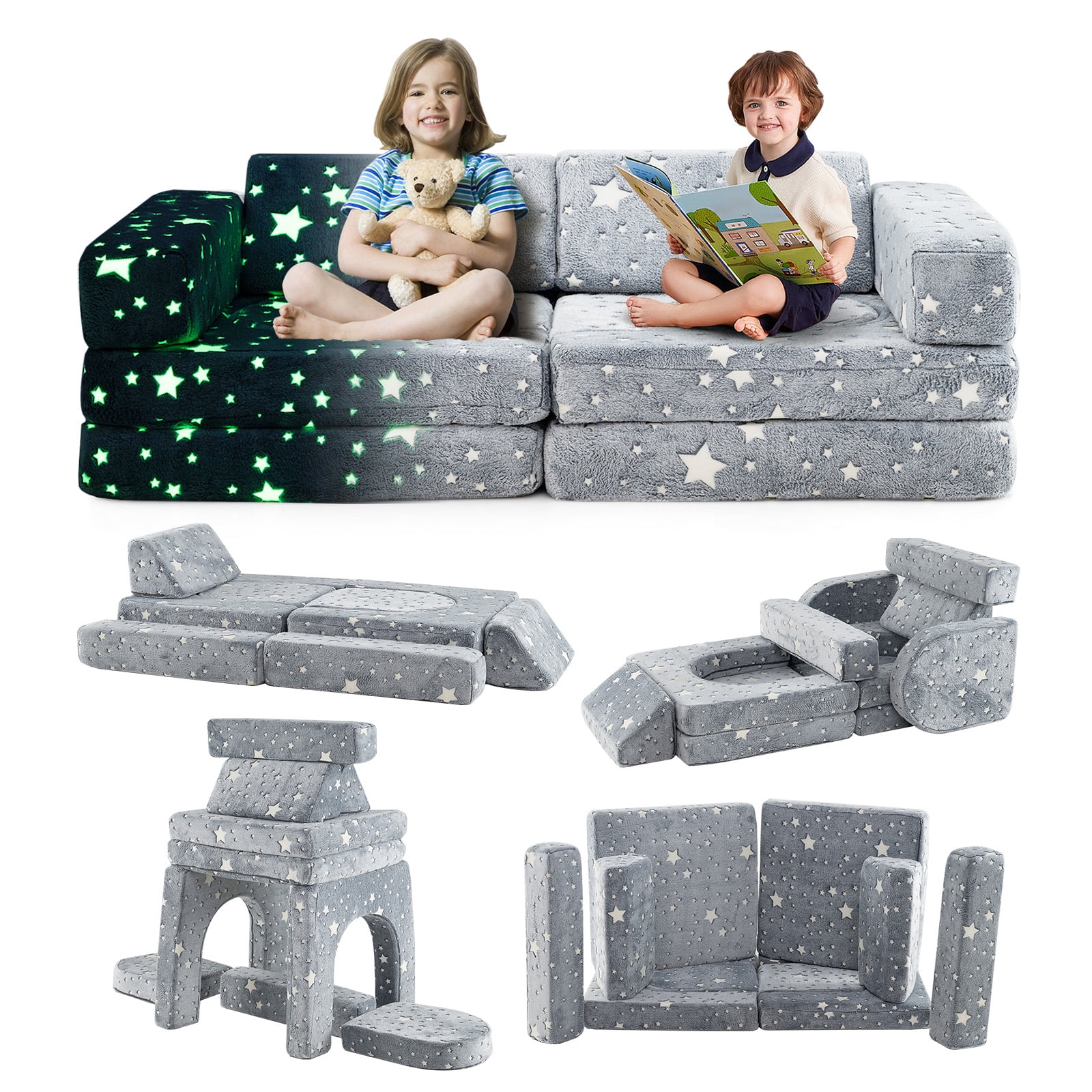 Click here for Gymax 10 Pcs Modular Kids Play Couch Sectional Sof... prices