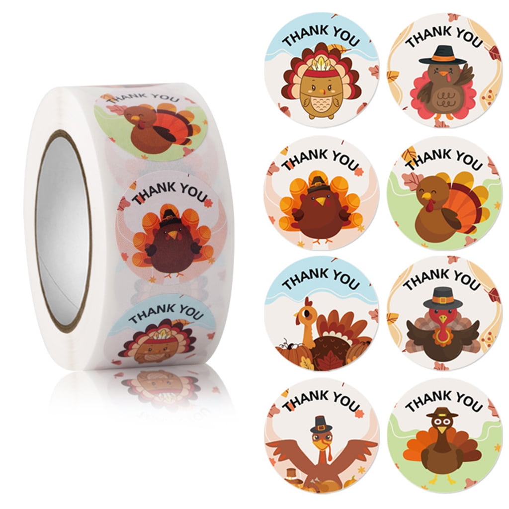 Techinal 500pcs Happy Thanksgiving Day Stickers Funny Grateful Design ...