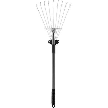 HTCM Garden Leaf Rake, Adjustable Telescopic Folding Leaf Rake ...