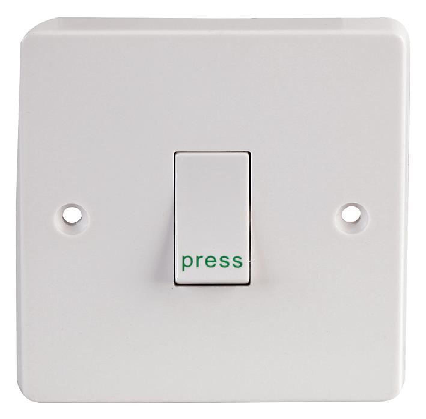 CRABTREE - 1 Gang 2 Way SP Retractive Switch marked "Press" - Walmart.com