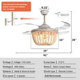 42 inch Boho Wood Bead Ceiling Fan with Lights, Retractable Blades, 6 ...
