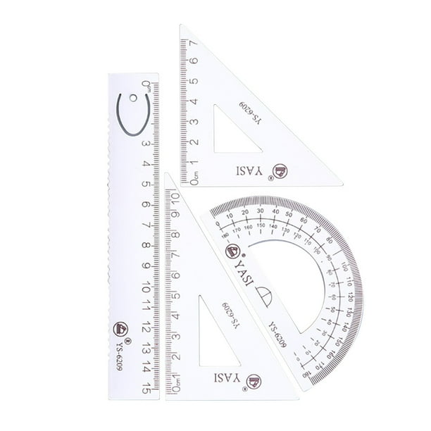 4 Pieces Straight Triangle Ruler Math Geometry Tool Set Includes ...