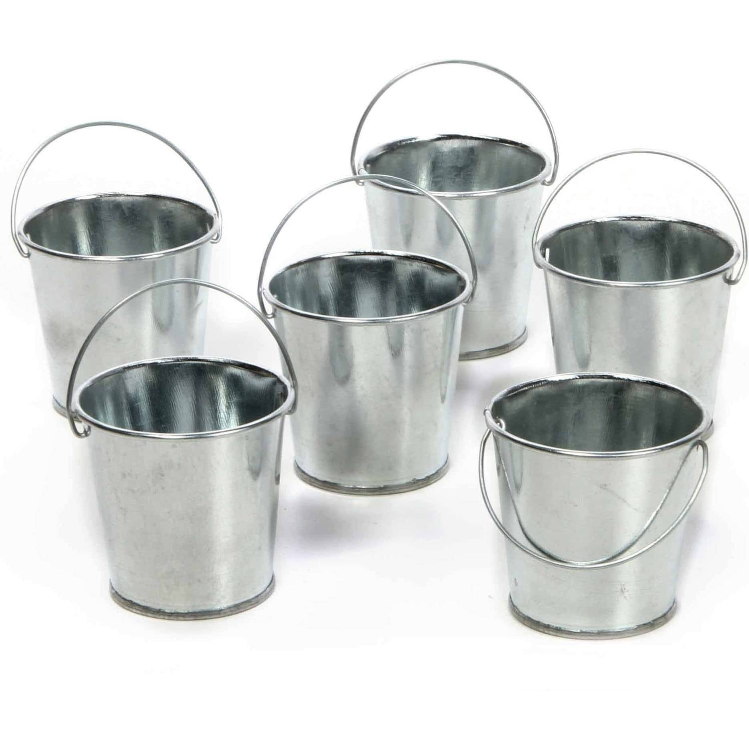 Elegant Expressions Set Of 6 Mini Galvanized Buckets Only 3 88
