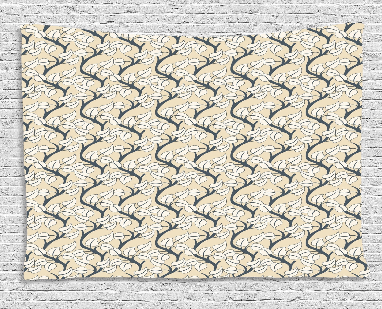 Leaves Tapestry, Flourishing Branches Pattern with Natural Fresh ...