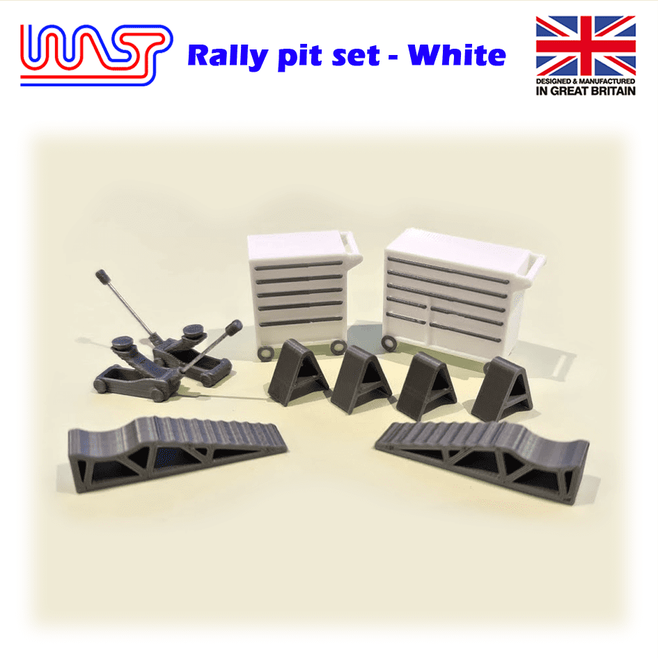 Slot Car Trackside Scenery Rally Service Tool Set White 1:32 Scale WASP ...