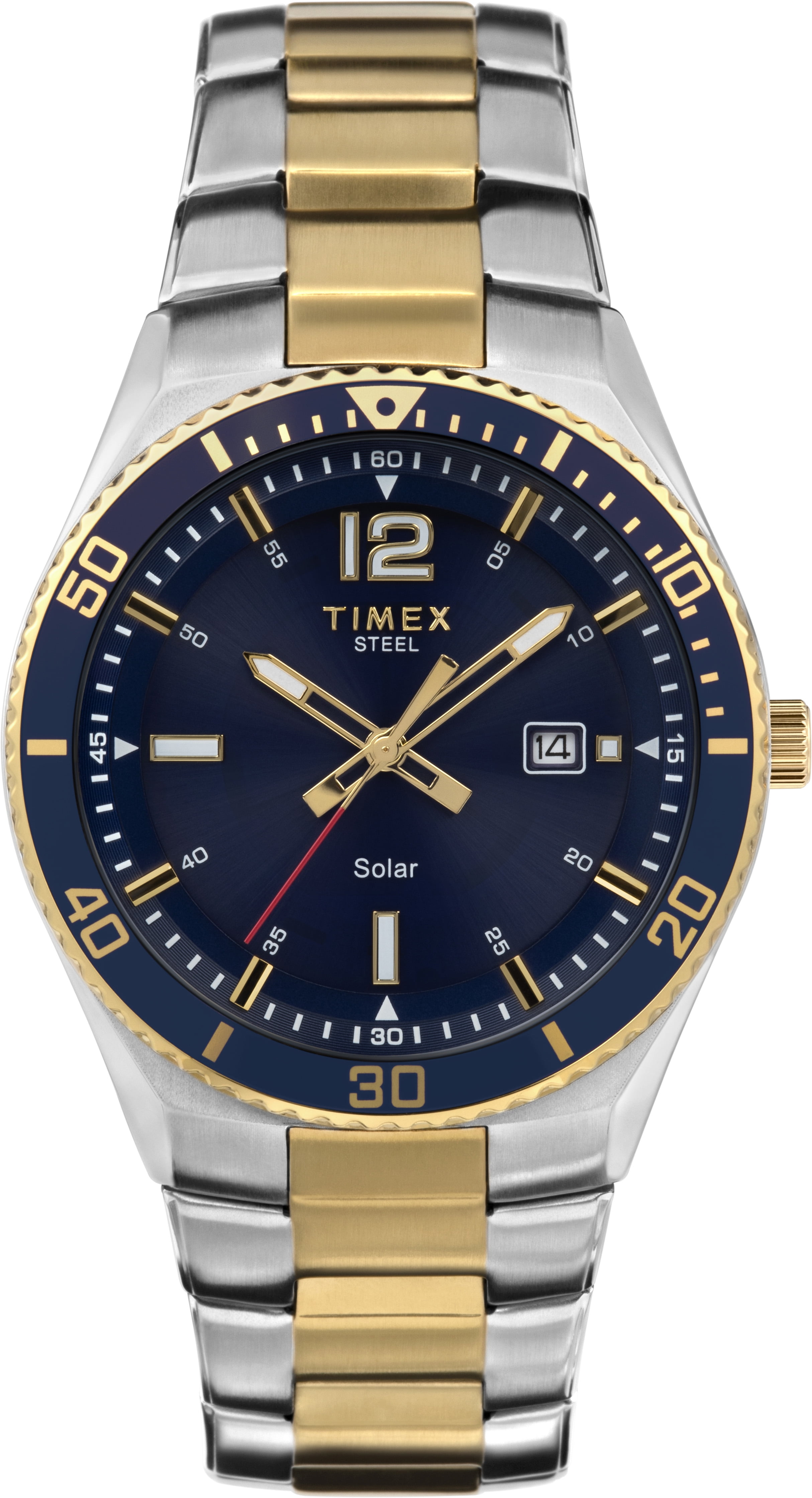 Timex Men's Solar Premium Dress 43mm Watch - Two-Tone Case Two-Tone ...