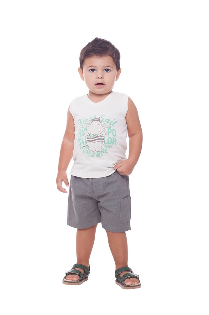 Pulla Bulla - Baby Boy Outfit Graphic Tank Top V-Neck and Shorts Set ...