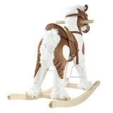 Rocking Horse Plush Animal on Wooden Rockers with Sounds, Stirrups ...