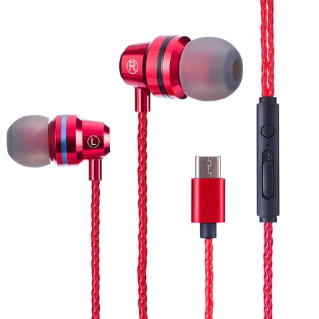 Type-C Port In-ear Super Bass Line Control Earphone headphone; type-c ...