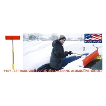Bully Tools 92818 Steel Snow Pusher with Fiberglass Long Handle, 30 ...