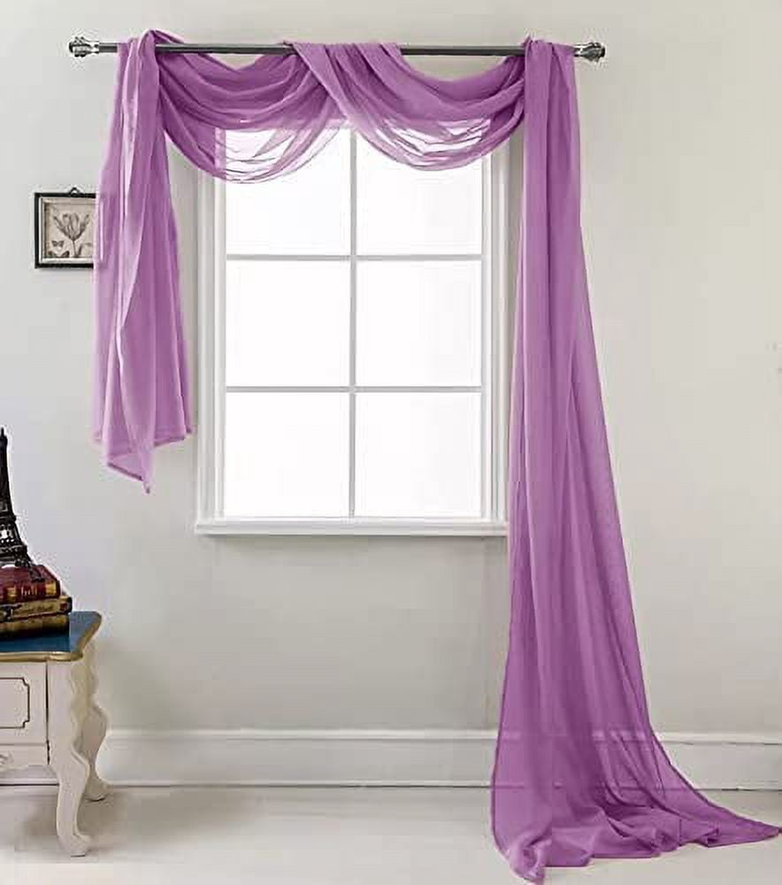 Beautiful Elegance Fully Stitched Window Sheer Voile Scarf Curtain ...