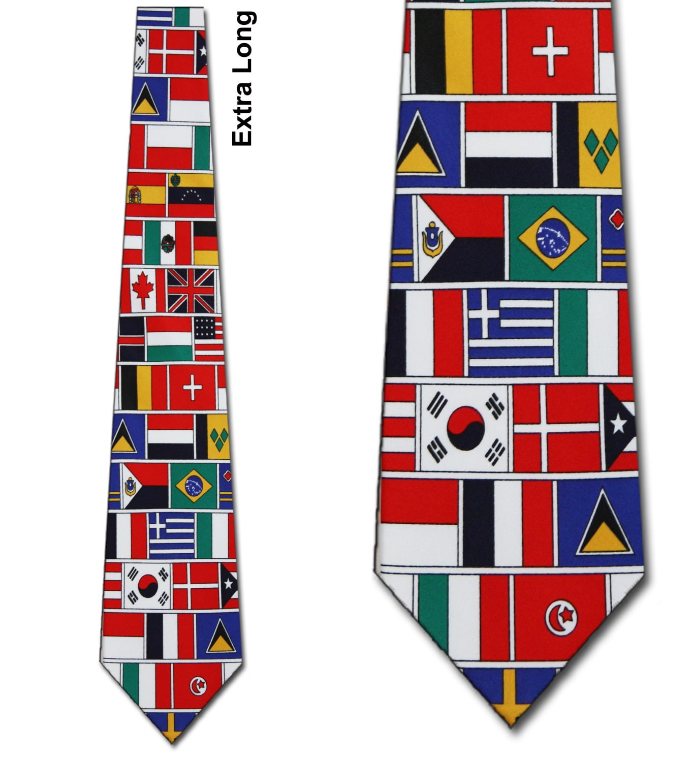 World Flags Pattern Extra Long Necktie Mens Tie by - Walmart.com