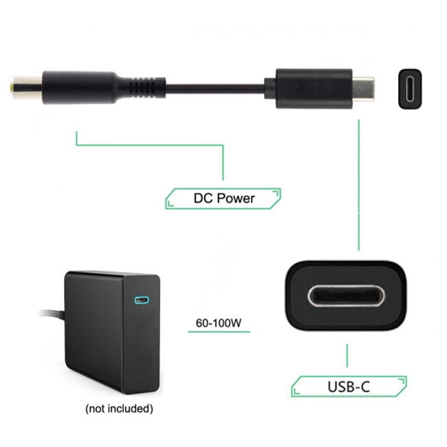 JSER Type C USB-C Input to DC 7.9*5.4mm Power PD Charge Cable for ...