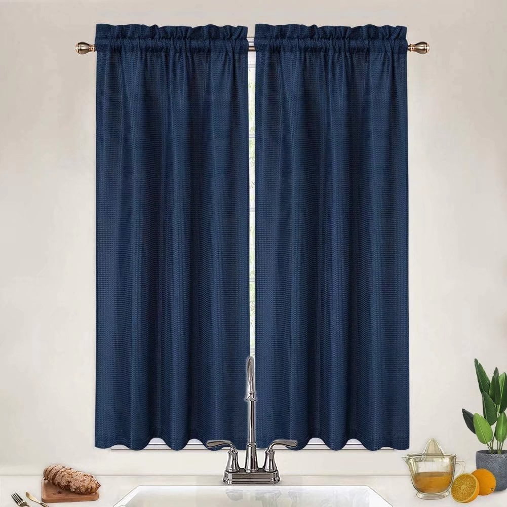 Haperlare Waffle Weave Window Panels, 30"W x 45"L, Light Filtering ...
