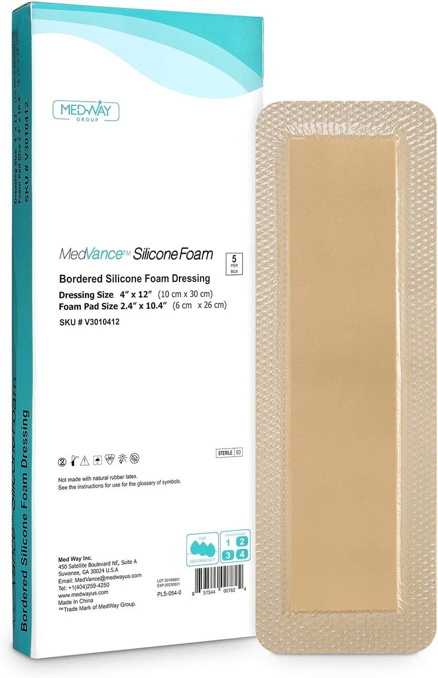 MedVanceTM Silicone - Bordered Silicone Adhesive Foam Dressing Size 4"x ...