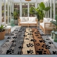 Rectangle Area Rug 5x7ft,Farmhouse Plank Cute Dog Paws Living Room Rug ...