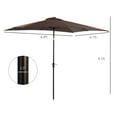 9' Solar Patio Umbrella LED Lighted, Tilt & Crank Outdoor Umbrella for ...