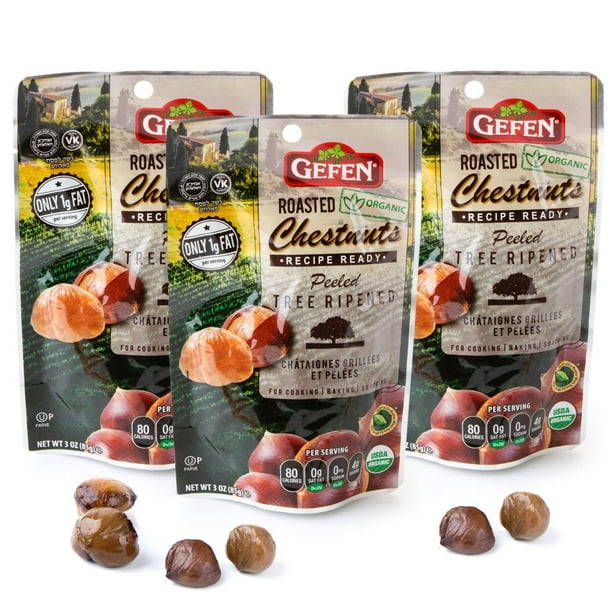 Gefen Organic Whole Roasted & Peeled Chestnuts, 3oz (3 Pack) - Walmart.com