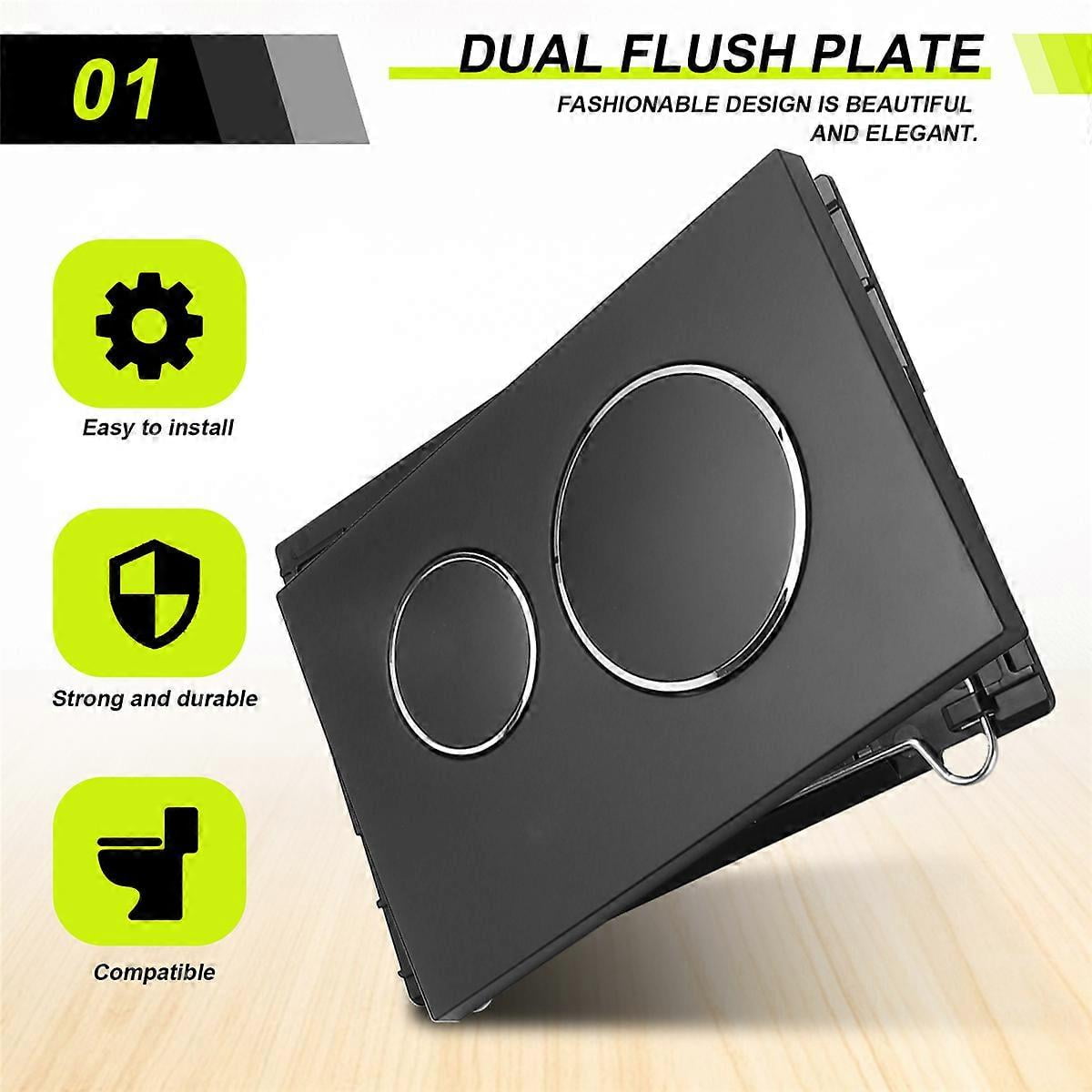 Flushing Plate with Flush Lever Set and Mounting Frame, Black+Silver ...