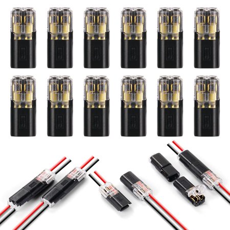 Low Voltage Wire Connectors, 12 Pieces 2 Pin Cable Connectors ...