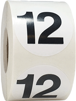 Black Number 12 Circle Retail; Organizing Inventory Stickers | 1.5 ...