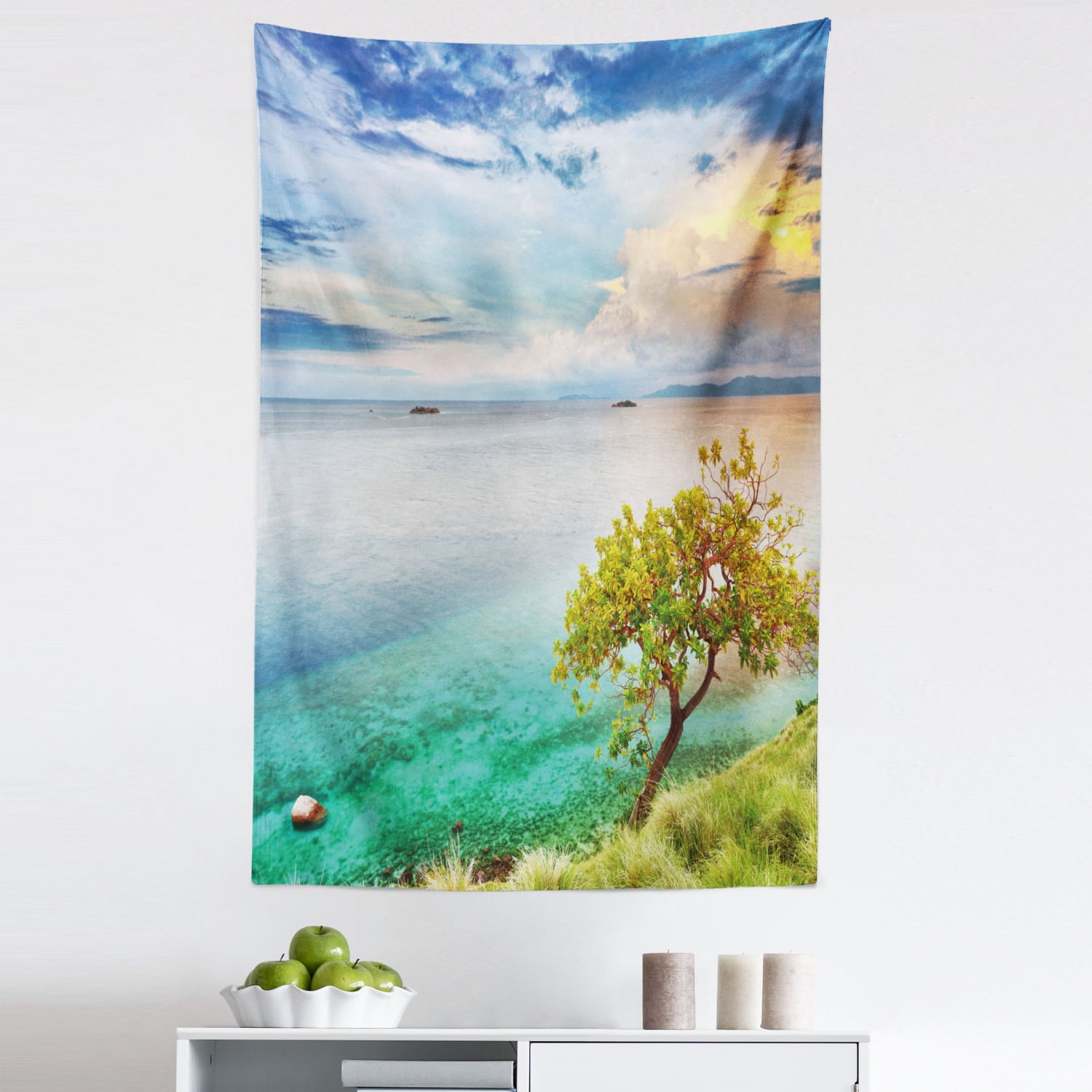 Seascape Tapestry, Sea Wiev Landscape Sunset Dawn Beach Abandoned ...