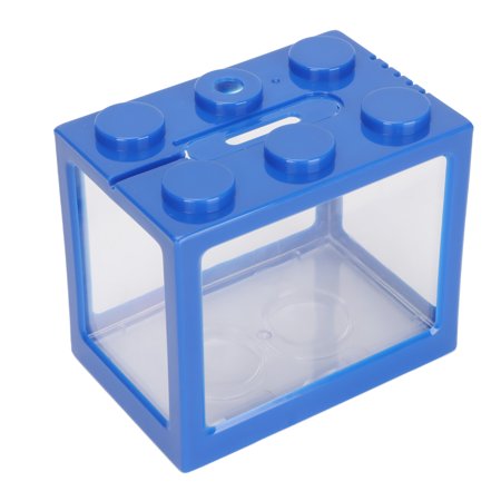 Small Fish Tank, Safe Blue Building Block Fish Tank Aquascaping Plastic ...