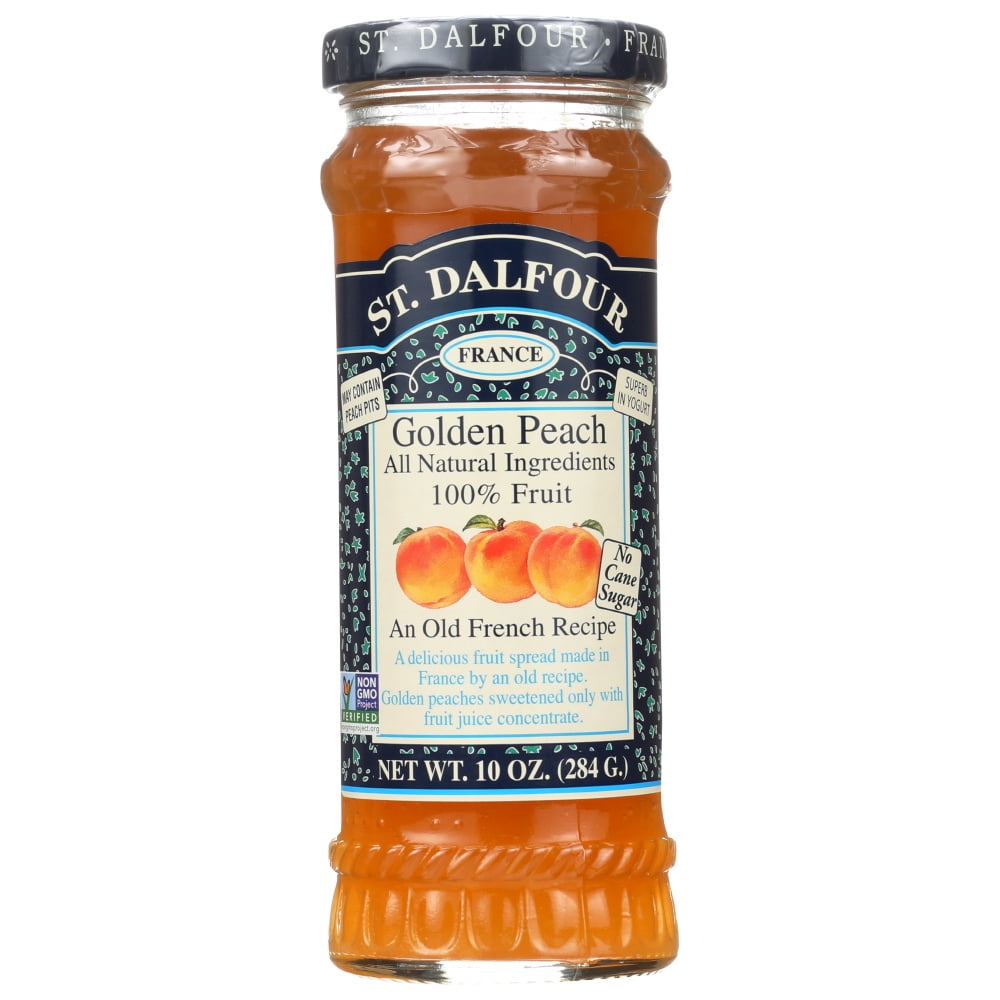 St Dalfour Fruit Spread Deluxe 100 Percent Fruit Golden Peach, 10 Oz ...