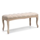 VredHom Wood Bed Bench Upholstered Ottoman Tufted Modern Rectangular in Beige Finish - Walmart.com