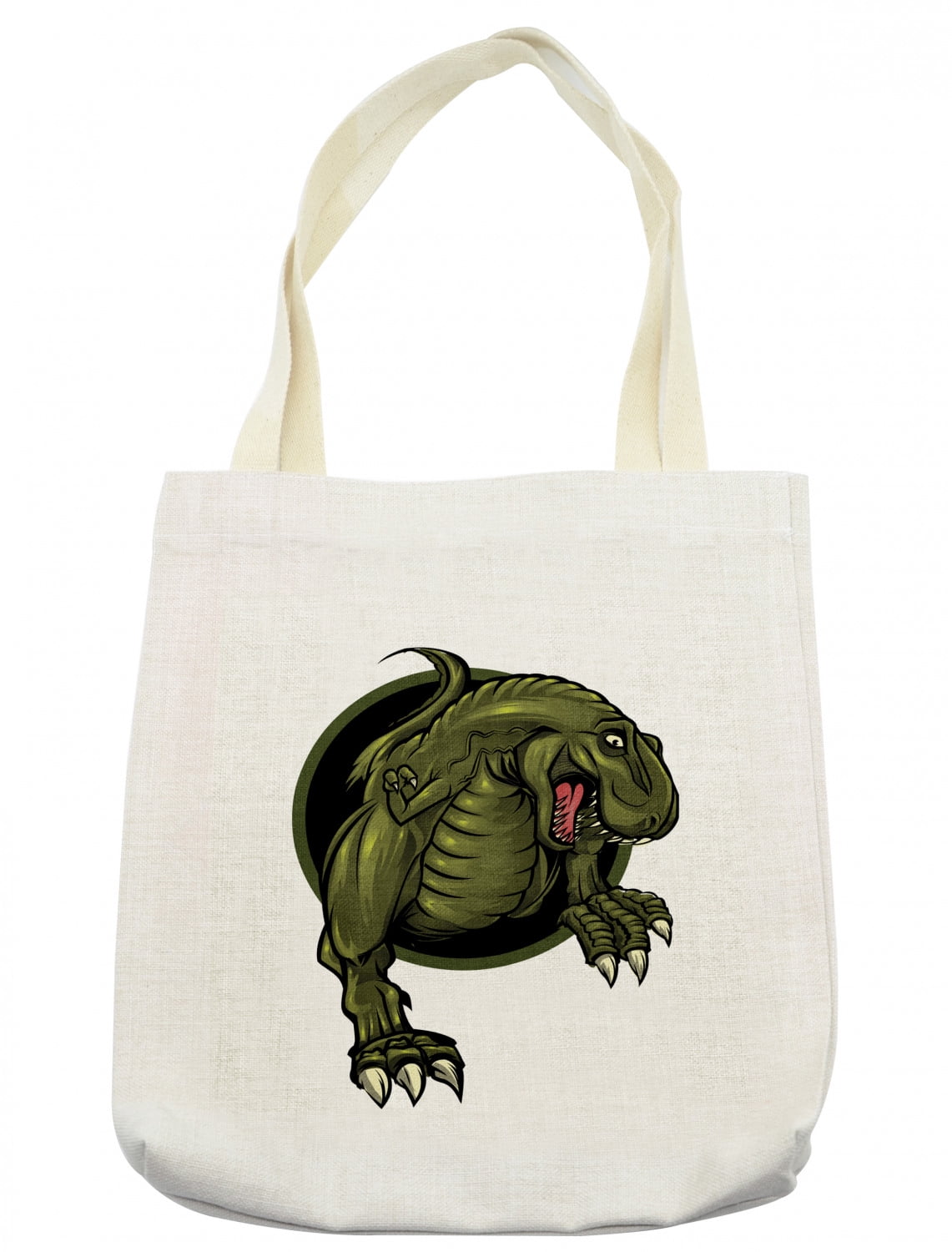 Jurassic Tote Bag, Roaring T-rex Mascot Animal Horror Wildlife ...