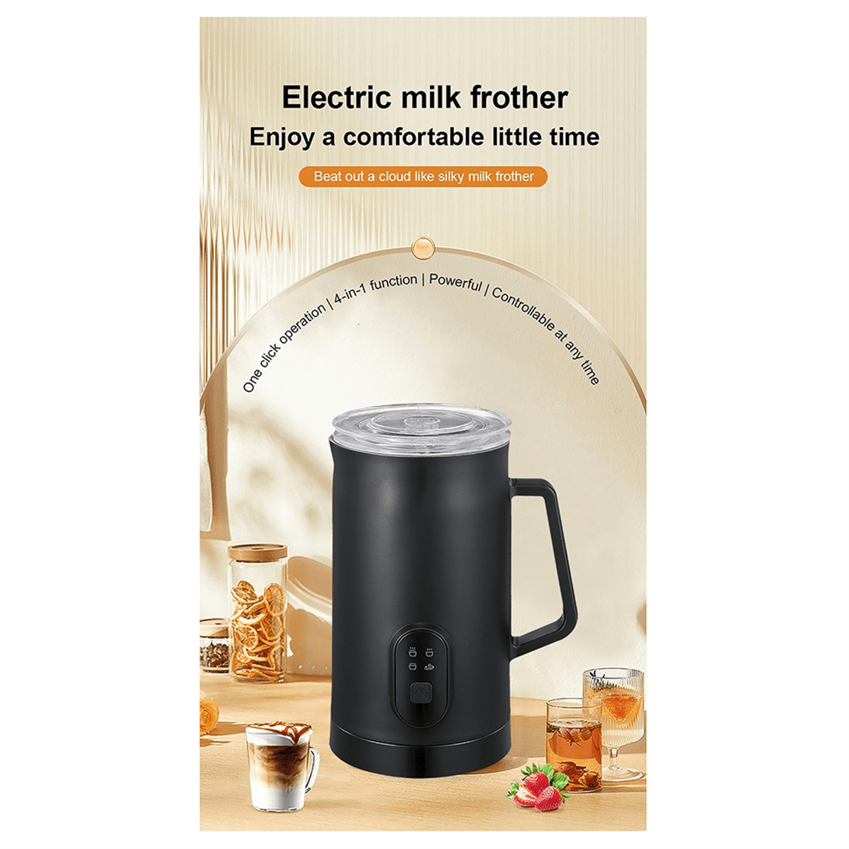 Click here for Unbranded 4-In-1 Electric Milk Frother 400w 590ml... prices