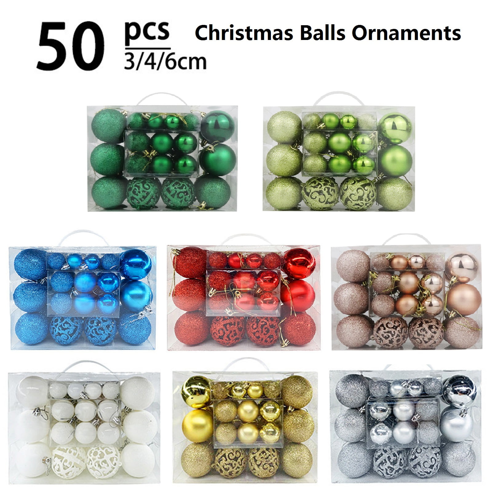 Click here for Topllc 50 Pcs Christmas Tree Balls Ornaments  Chri... prices