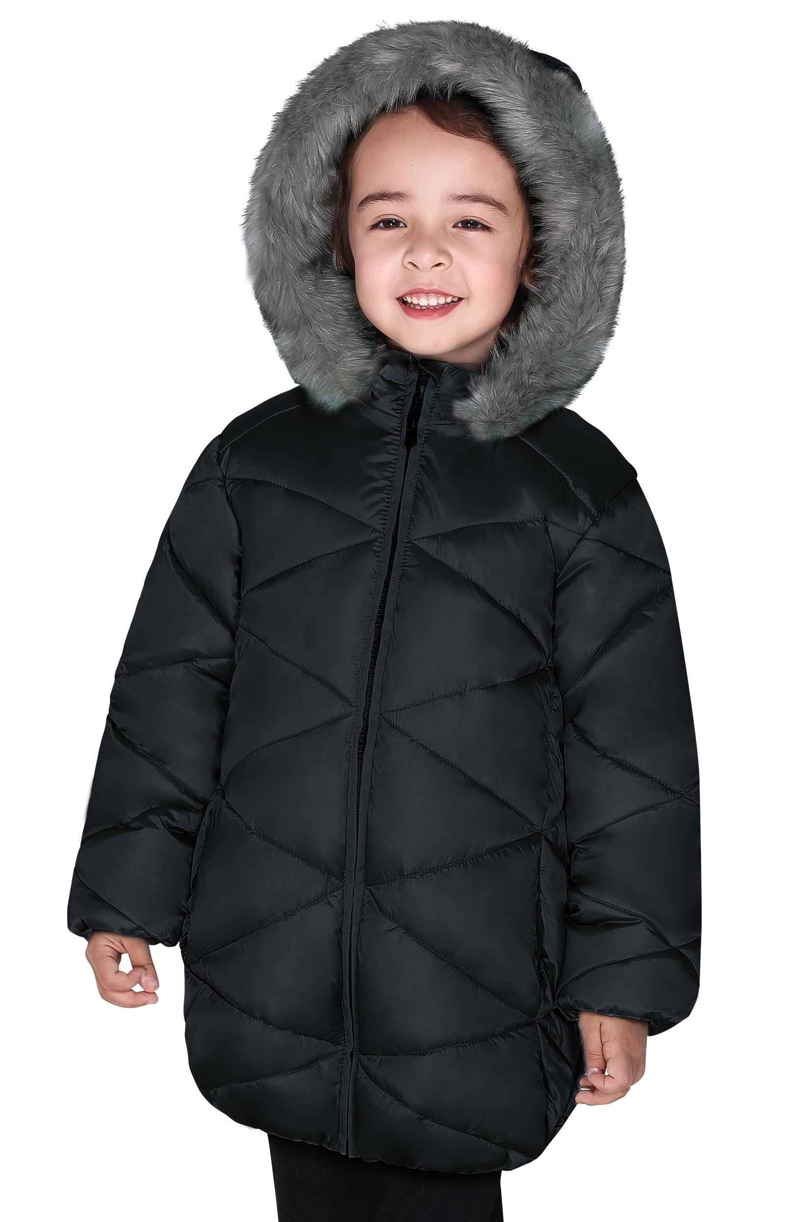 SOLOCOTE Girls Winter Coats Hooded Sherpa Lined Lightweight Jacket ...