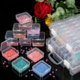 Huaxiangoh Bead Organizer Box, 24 Grid Clear Plastic Storage Container, Craft Jewelry Case, 2 ...