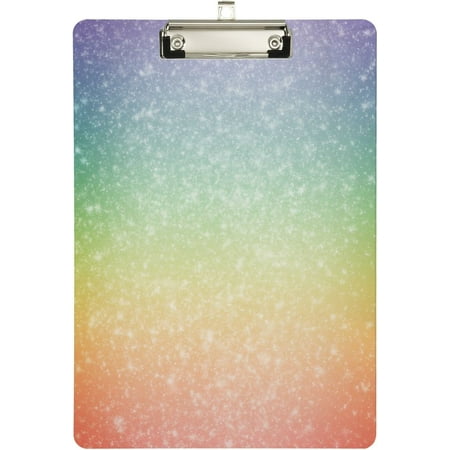 RYLABLUE Rainbow Glitter Clipboard Hardboard Wood Nursing Clip Board ...