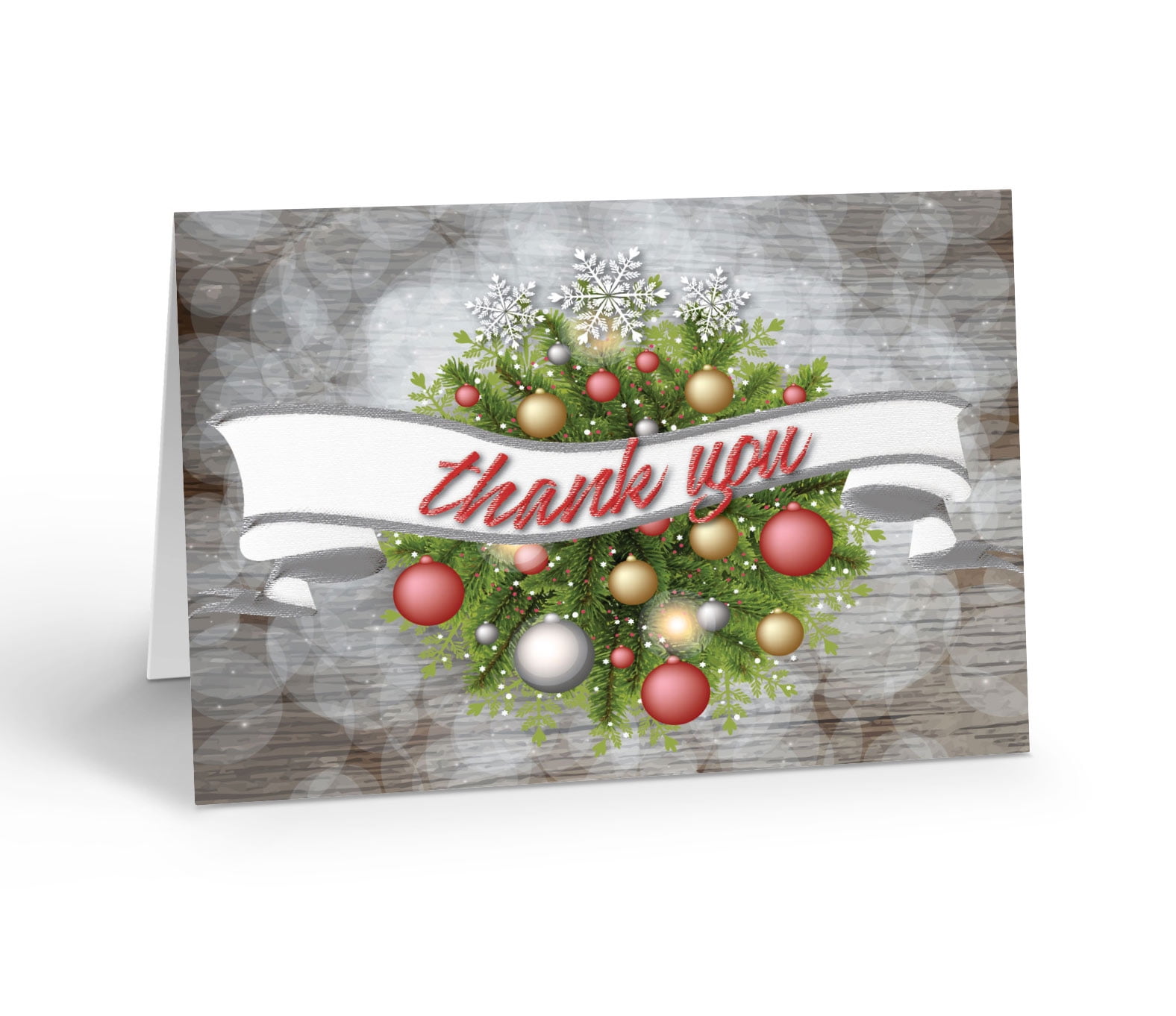 Cute Rustic Christmas Thank You Note Card - 10 Christmas Note Cards ...