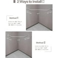 Adjustable Diamond-Shaped Corner Shower Curtain Rod with Hooks and ...