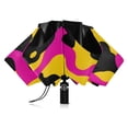 Pink Yellow Cow Pattern Umbrella Folding Sun Umbrella Travel Auto Open ...