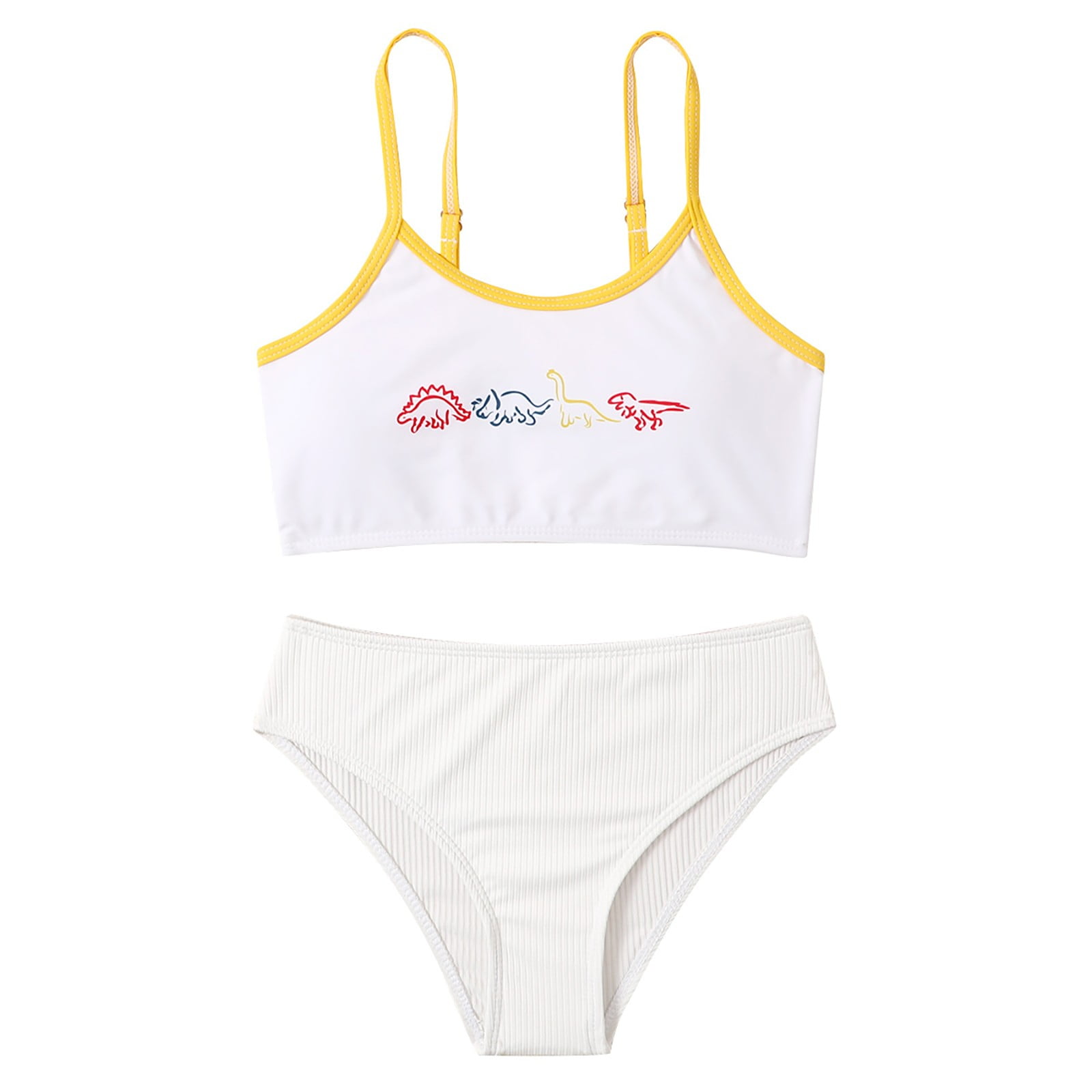 TAIAOJING Girls Bathing Suits 2 Piece Swimsuit Sport Soild High Waist ...