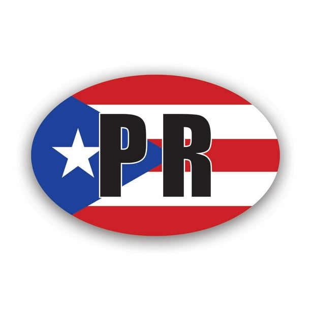 Puerto Rico Oval Sticker Decal - Self Adhesive Vinyl - Weatherproof ...