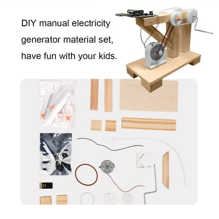 Herwey DIY Electricity Generator, Hand Generator Material Set,DIY Hand ...