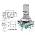 10Pcs Ec11 Rotary Encoder,360-Degree Rotary Encoder Code Switch 5 Pin 15Mm 20Mm Half Shaft 15Mm ...