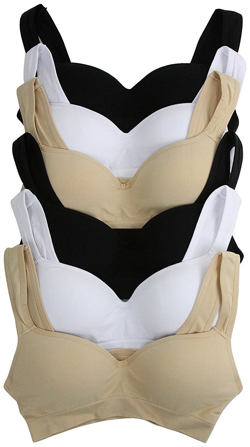 ToBeInStyle - ToBeInStyle Women's Pack of 6 Seamless Solid Color Push ...